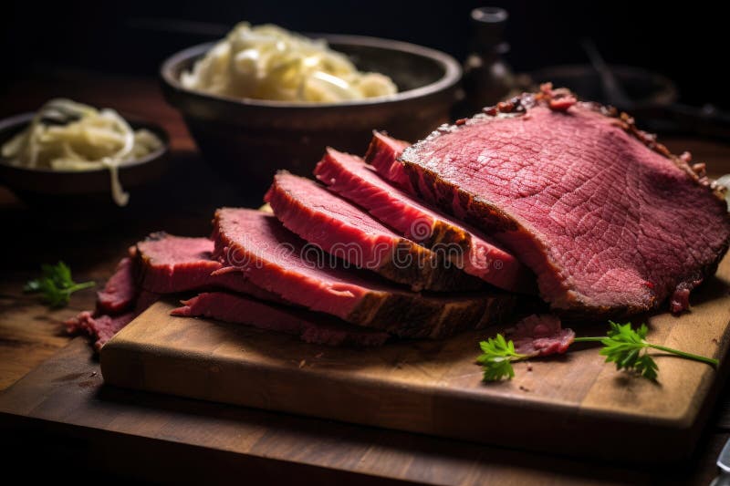 Corned Beef is Served with Mashed Potatoes. Generative AI Stock ...