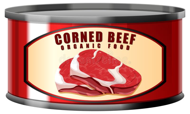 Corned Beef in Tin Can Vector Stock Vector - Illustration of branding ...