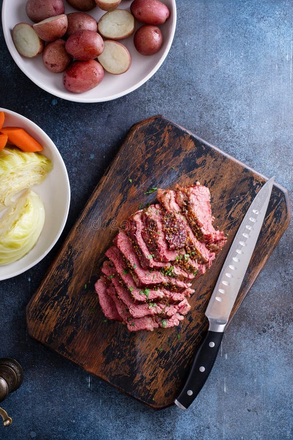 Corned Beef Traditional Irish Recipe for Saint Patricks Day Stock Image ...