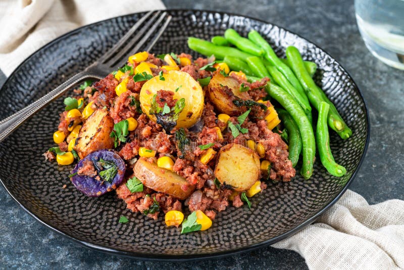 Corned beef hash stock photo. Image of dinner, condiment - 247167310
