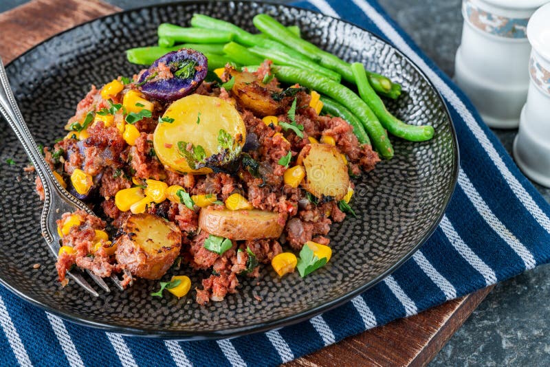 Corned beef hash stock photo. Image of leftovers, diet - 247167376