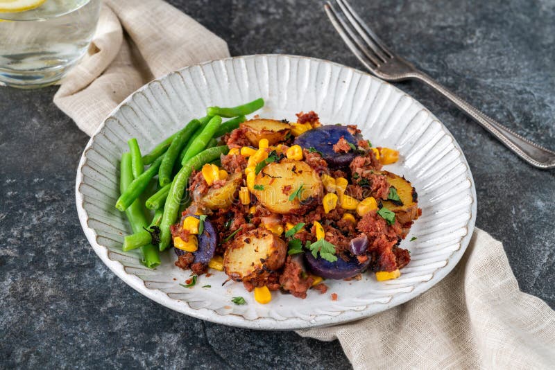 Corned beef hash stock image. Image of dish, diet, chopped - 247167555