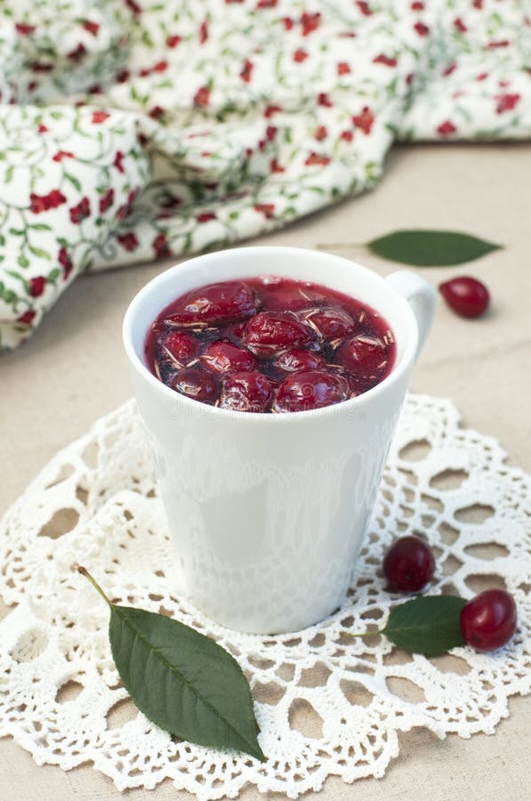 Cornel jam stock image. Image of leaf, food, organic - 26692737