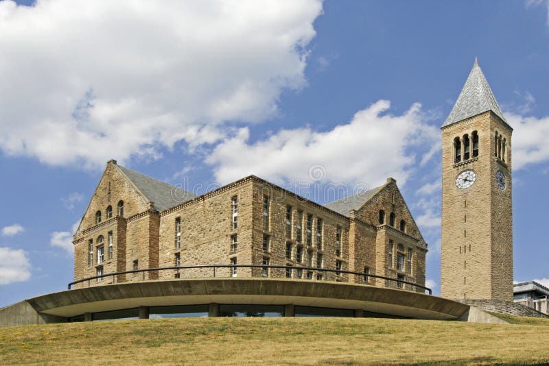 Cornell University Uris Library and McGraw Tower Stock Photo - Image of ...