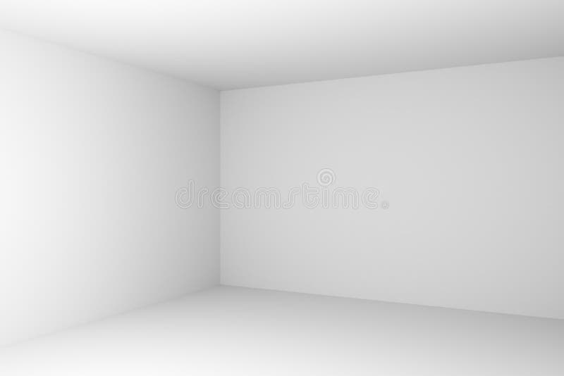 Corner of Abstract White Empty Room Closeup Stock Illustration ...