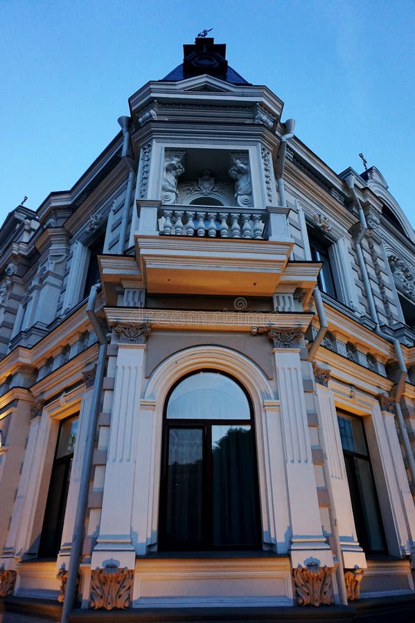 The Corner of the Ancient Building Overlooking the Intersection ...