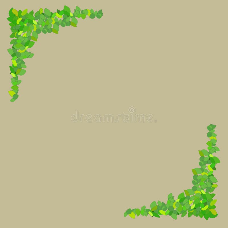 Decorative Corner Graphic Vector Artwork with Tree Leaf S Stock Vector ...