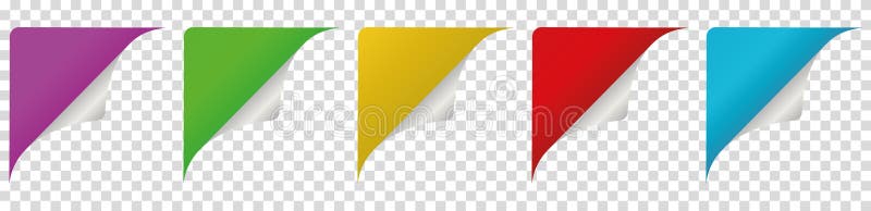Red Corner Banner Design Elements Isolated on White Background Stock ...