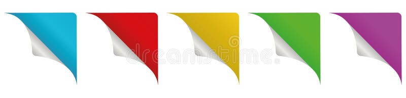 Corner Banner Design Elements Isolated on White Background Stock Vector ...