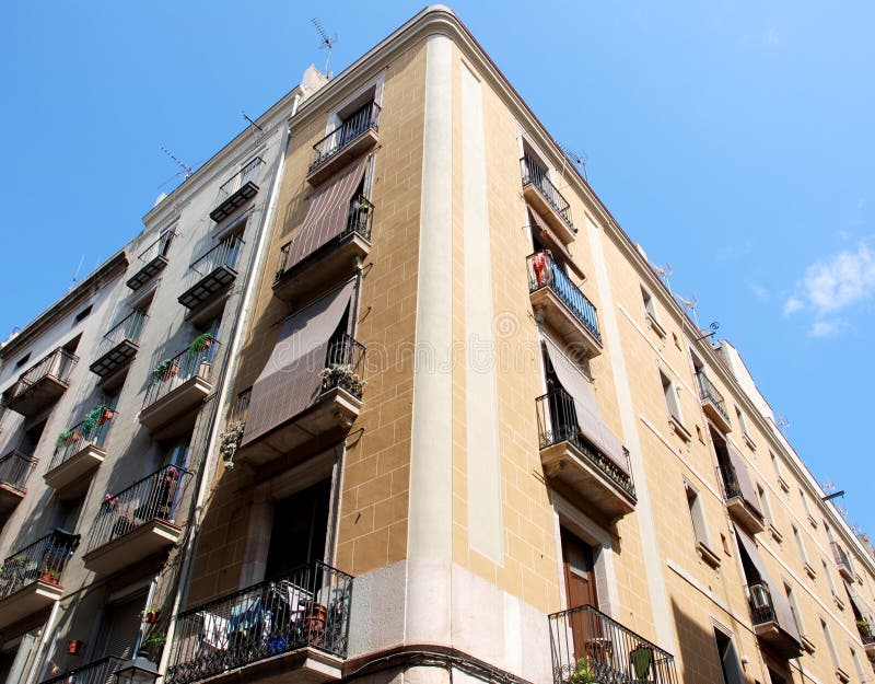 Corner in Barcelona (Spain) Stock Image - Image of color, traditional ...
