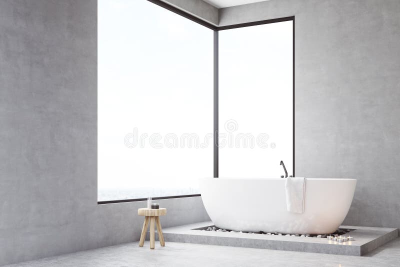 Corner of Bathroom with Rectangular Window Stock Illustration ...