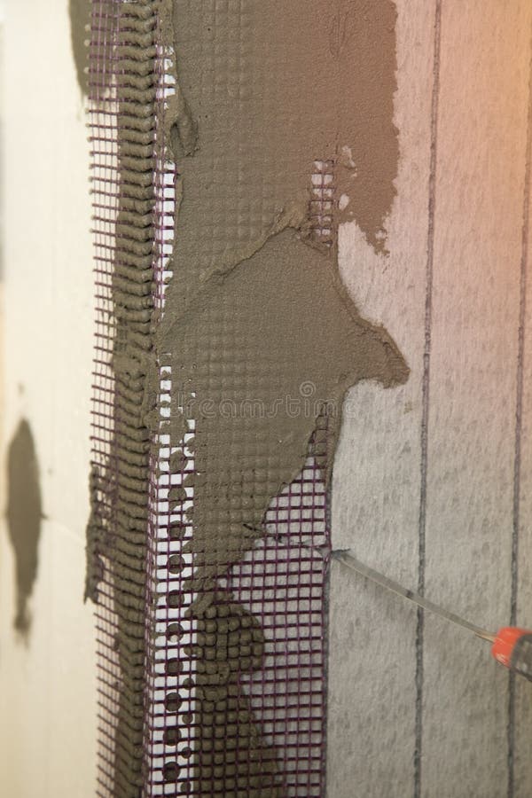 Corner bead with mesh stock photo. Image of reinforcement - 337836530