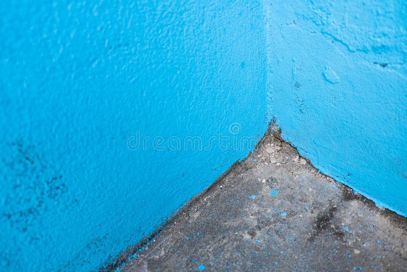 Corner of blue wall stock photo. Image of wallpaper, rough - 84915092
