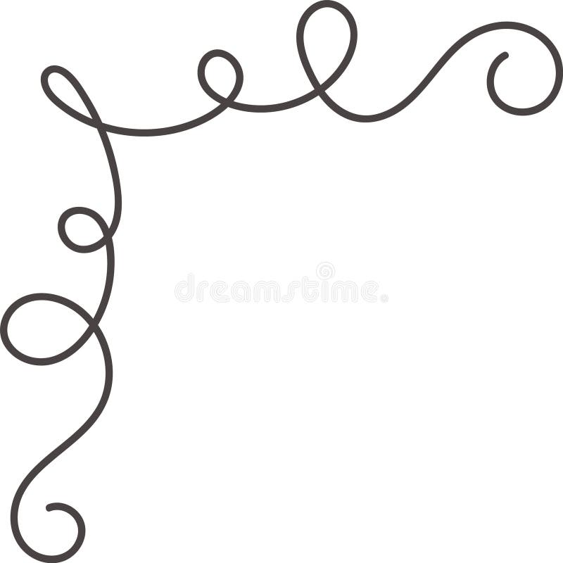 Corner Border Calligraphy Line Stock Vector - Illustration of design ...