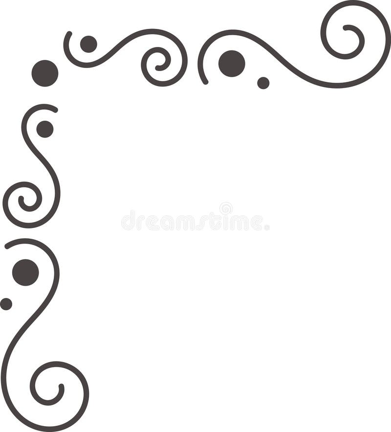 Corner Border Calligraphy Line Stock Vector - Illustration of design ...