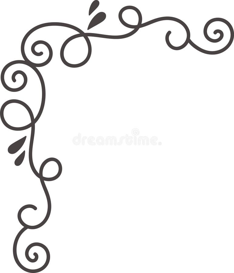 Corner Border Calligraphy Line Stock Vector - Illustration of design ...