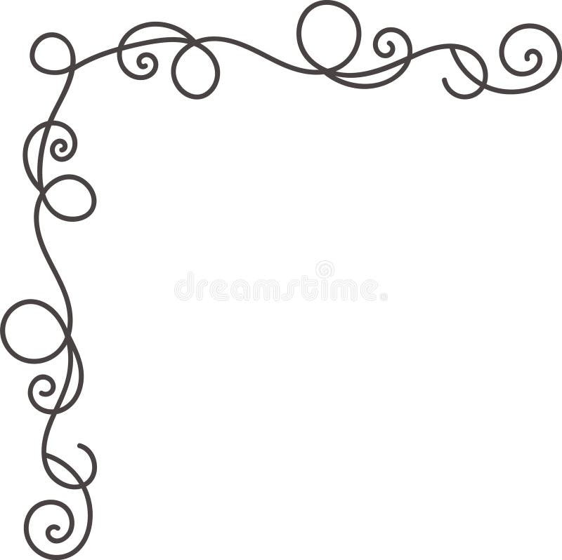Corner Border Calligraphy Line Stock Vector - Illustration of design ...