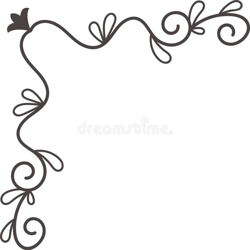 Corner Border Calligraphy Line Stock Vector - Illustration of line ...