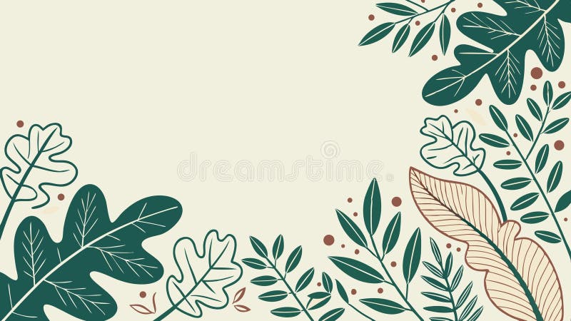 Corner Border Design with Lush Stylized Tropical Leaves Vector Design ...