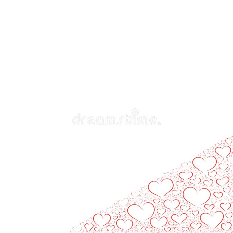 Corner Border Frame of Hearts Stock Vector - Illustration of doodle ...