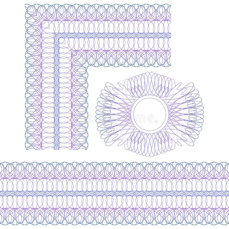 Guilloche Pattern with Rosette Stock Vector - Illustration of graphical ...
