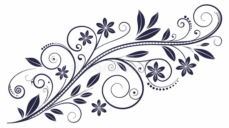 Corner Botanical Decorative Flourish Stylized Vine Art, Vector Design ...