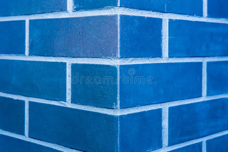 Corner Brick Column Fragment Close-up Architecture of the Joint Blue ...