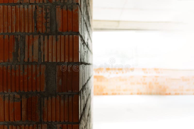 Construction, Brick High-rise Building. New Building Stock Photo ...