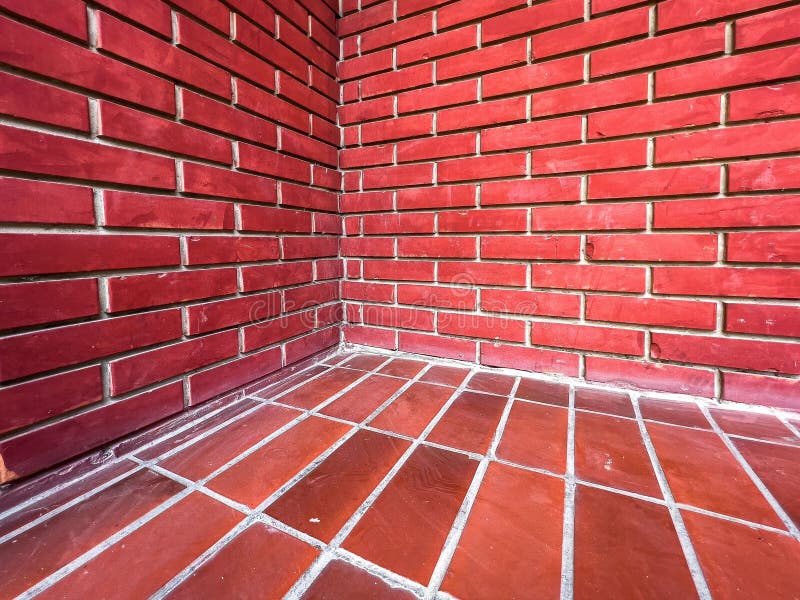 Corner with Brick Walls and Ground Stock Image - Image of texture ...
