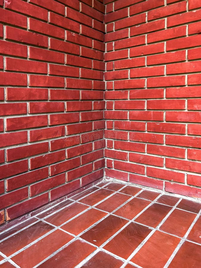 Corner with Brick Walls and Ground Stock Image - Image of brick ...
