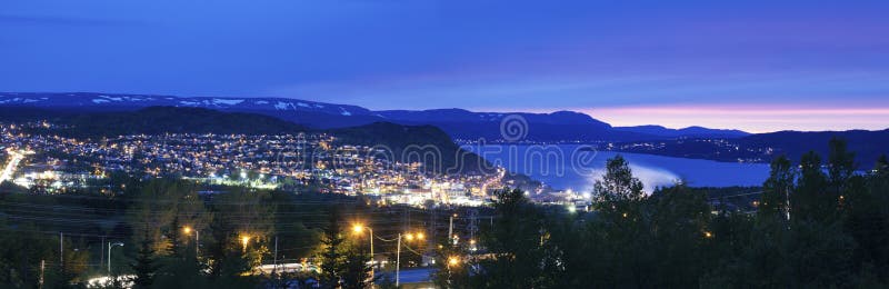 Corner Brook at sunset stock image. Image of architecture - 127434247