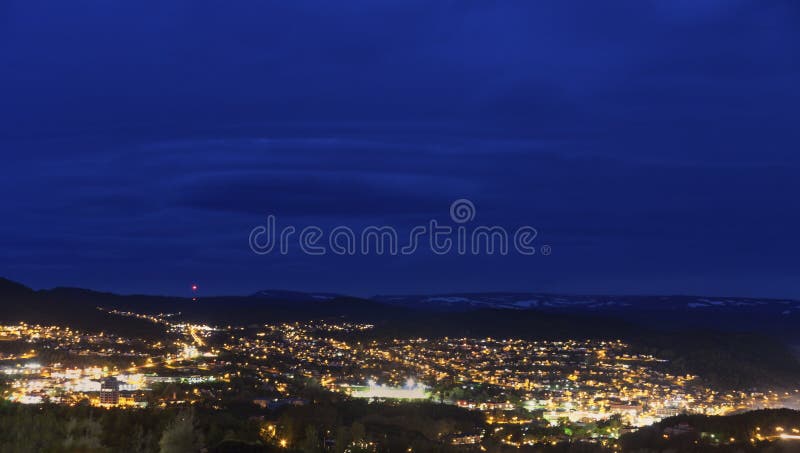 Corner Brook at sunset stock photo. Image of architecture - 130532160