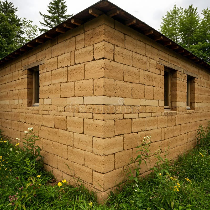 The Corner of a Building Constructed with Compressed Earth Blocks or ...