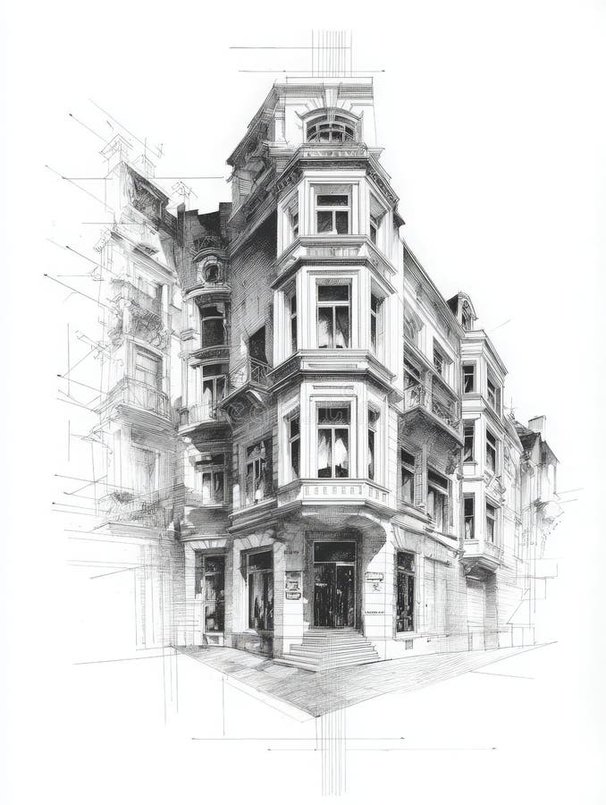 Building Corner Drawing Stock Illustrations – 1,785 Building Corner ...