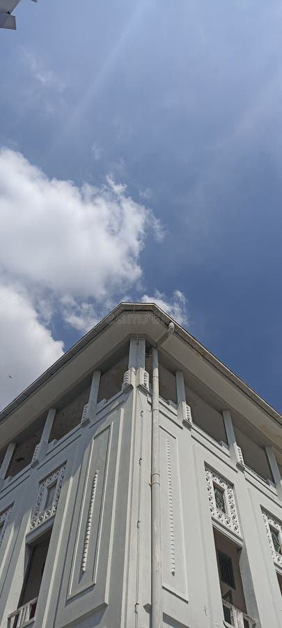 Corner Building with the Sky Behind it Stock Photo - Image of corner ...