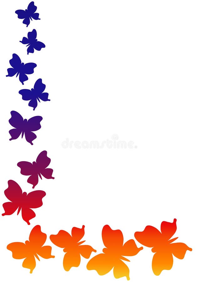 Corner Butterflies Nature Clip Art Frame Stock Illustration ...