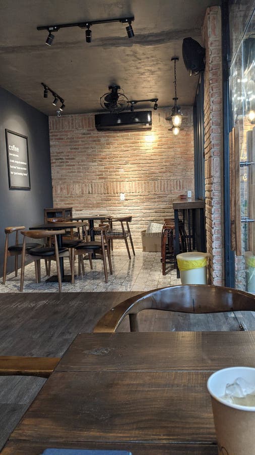 A corner of CafÃ© stock photo. Image of wood, furniture - 246418900