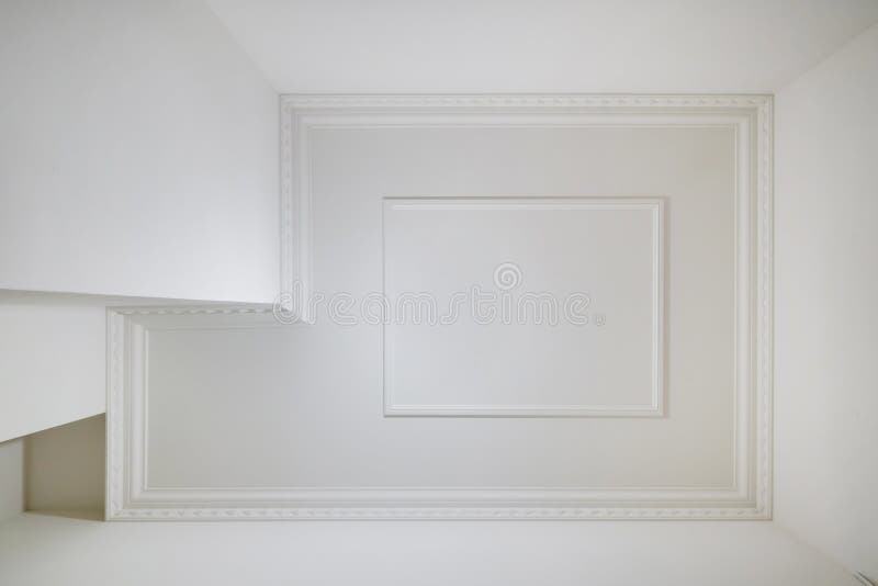 Corner of Ceiling and Walls with Intricate Crown Moulding. Interior ...