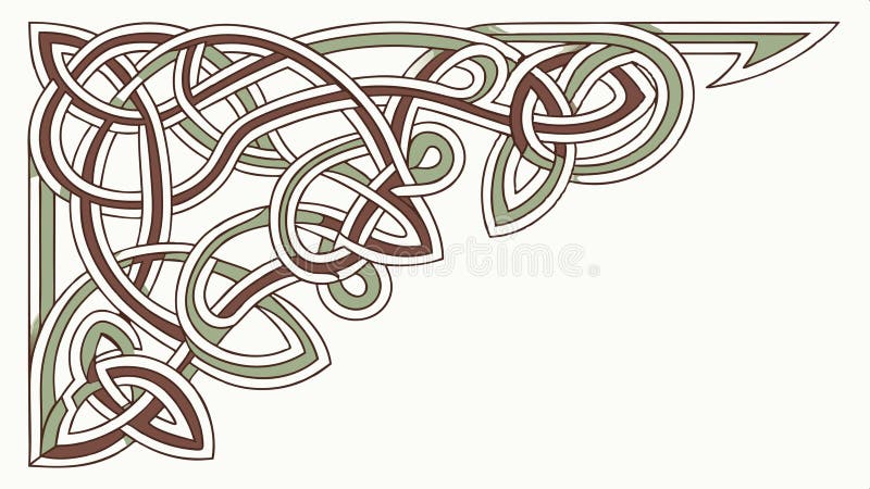 Corner Celtic Knot Design, Decorative Angle Vector, Ornate Corner Element Design Vector Design ...