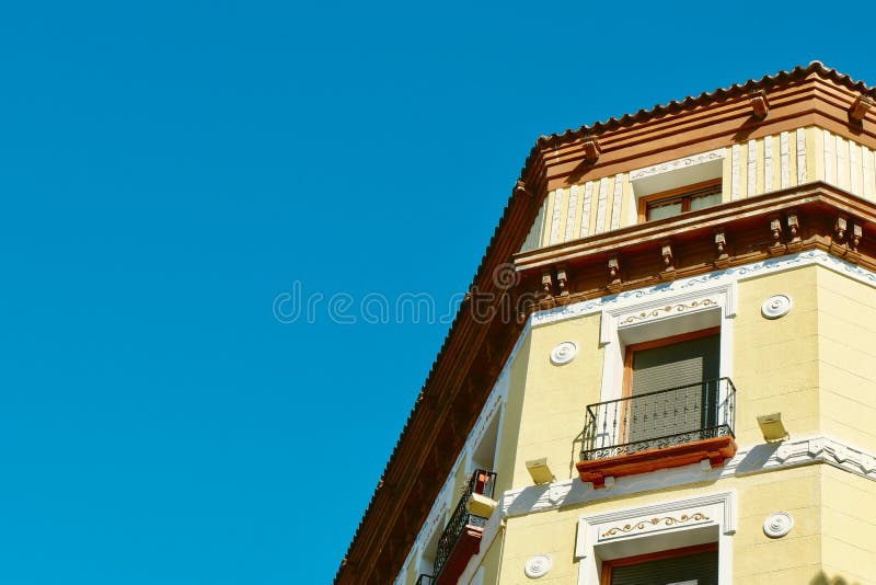 Corner of Classical Building with Windows and Balconies from Outside ...