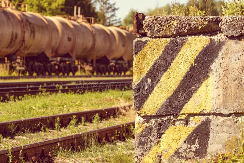 Corner of Concrete Cargo Train Platform at Depot Stock Image - Image of ...