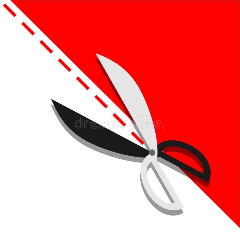 Corner Cutting with Scissors Stock Vector - Illustration of discount ...