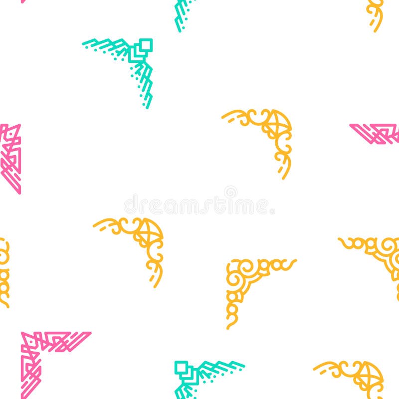 Corner Decoration Vector Seamless Pattern Stock Vector - Illustration ...