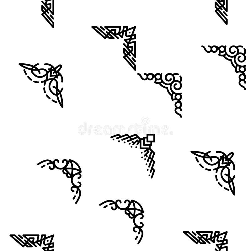 Corner Decoration Vector Seamless Pattern Stock Vector - Illustration ...
