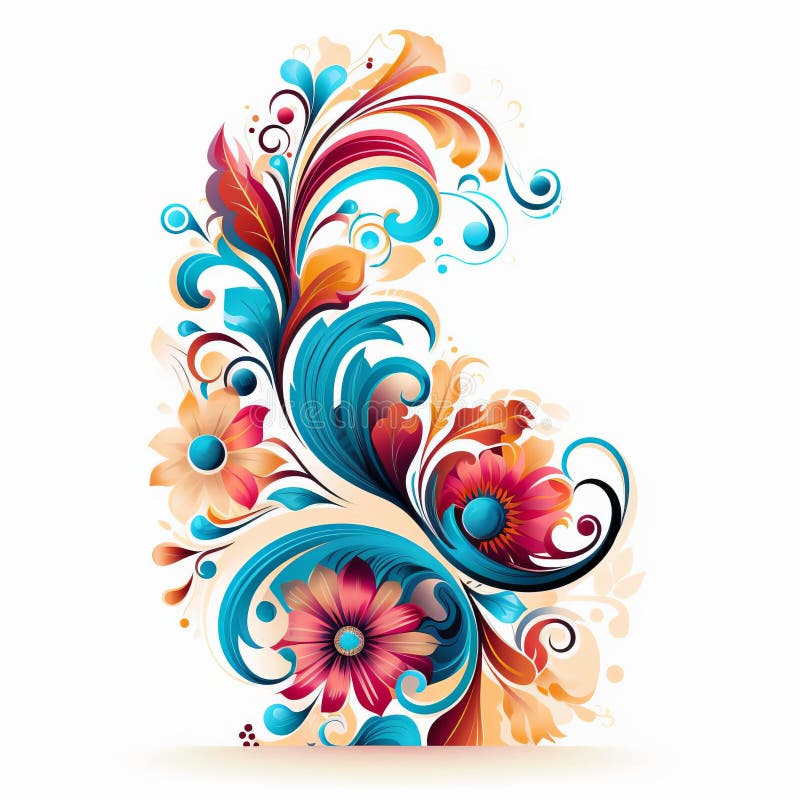 Vibrant Floral Arrangement on White Background Corner Design Stock ...