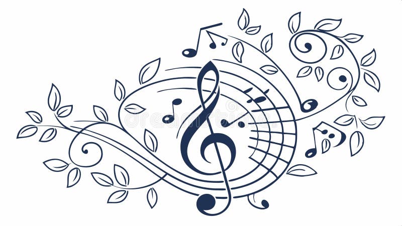 Music Notes and Floral Corner Design for Music and Decorative Themes ...