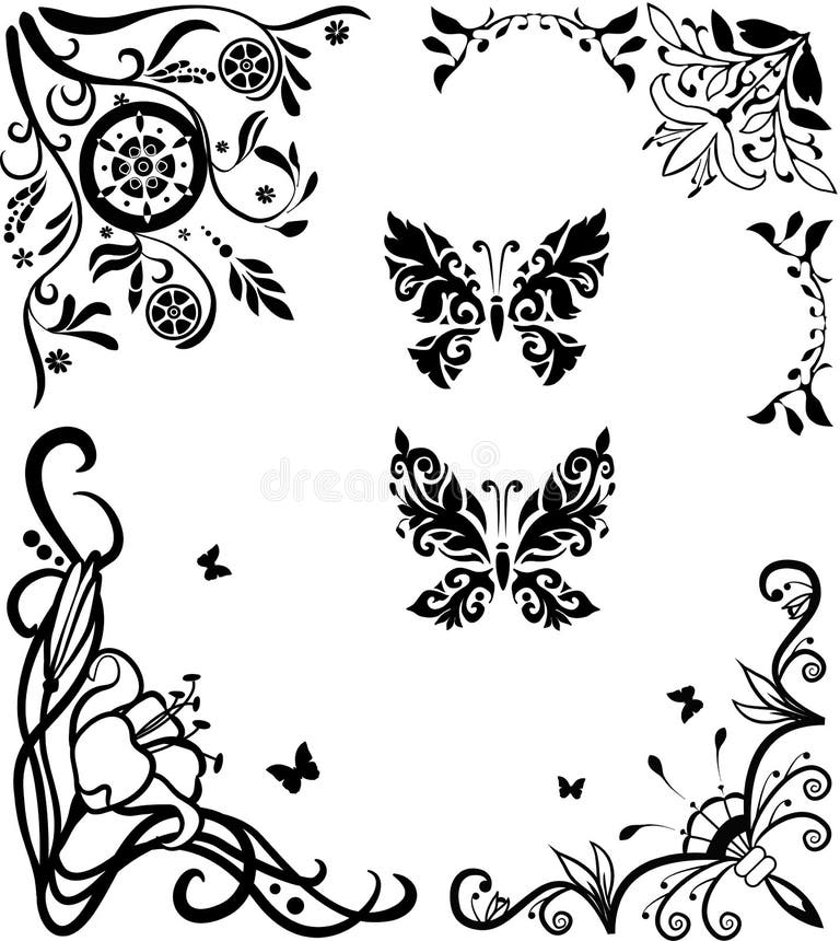 Corner Design Butterfly Graphic Stock Illustrations – 1,110 Corner ...
