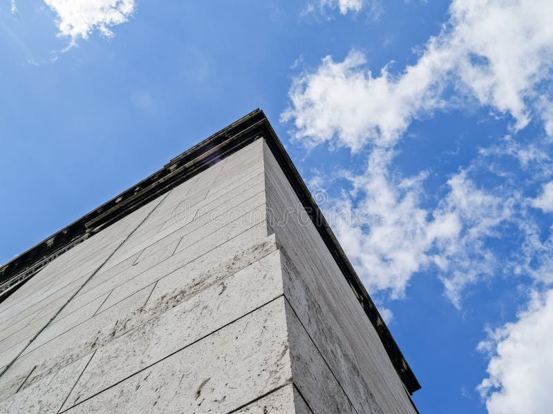 Corner Edge of Stone Block Structure in Rising Perspective Stock Photo ...