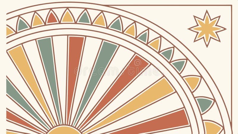 Corner Element with a Geometric Sunburst Pattern and Border Vector ...