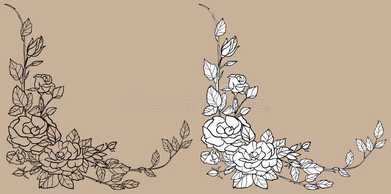 Corner Element Openwork Floral Frame Vector Vertical Spring Card Stock ...